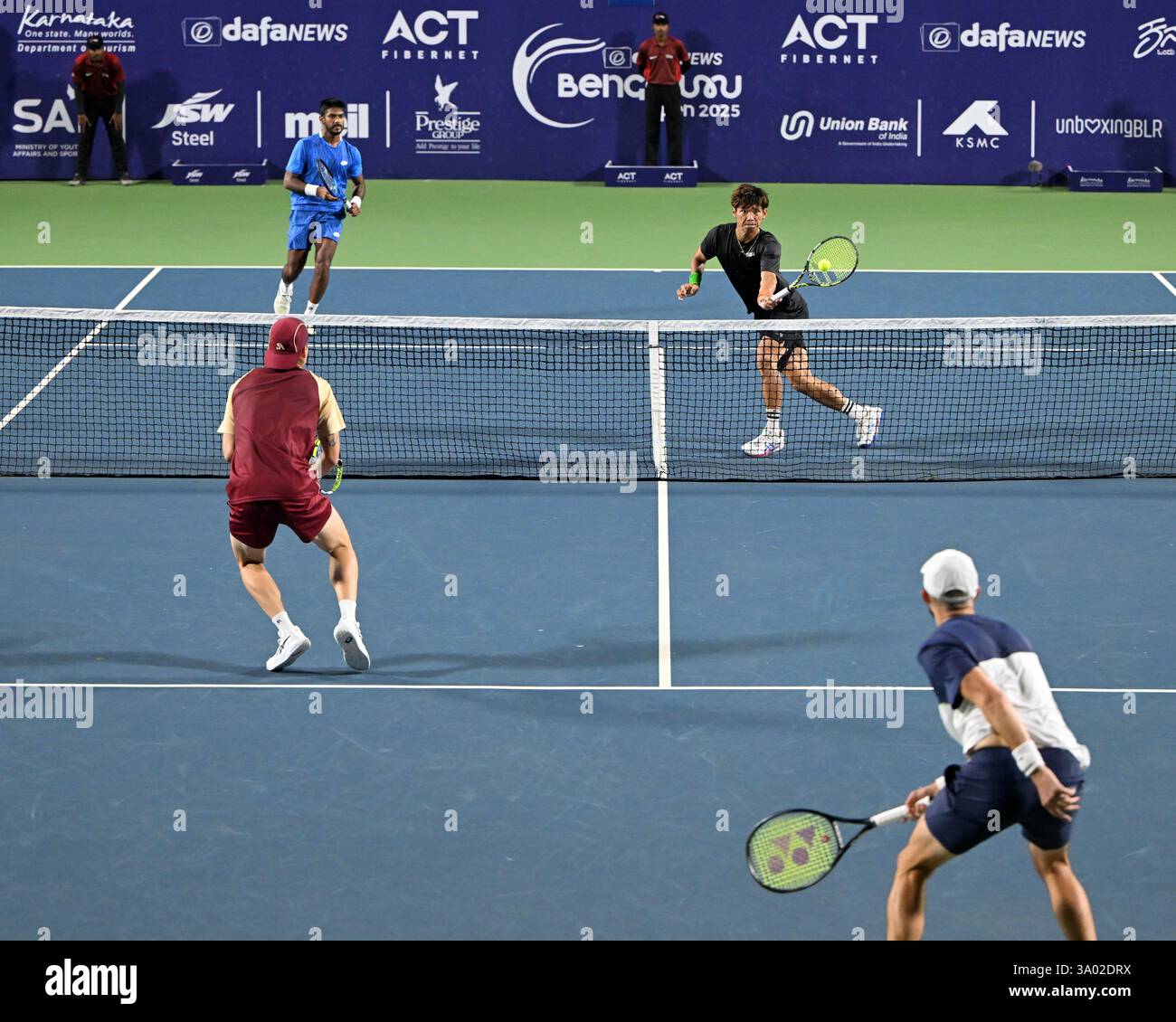 Bengaluru, India. 1st March, 2025. Top-seeded duo Anirudh Chandrasekar ...