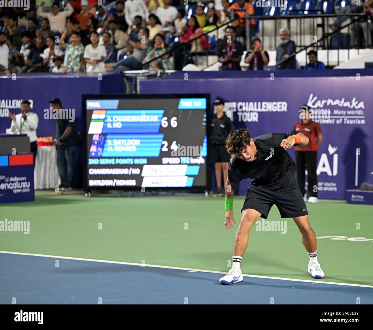 Bengaluru, India. 1st March, 2025. Top-seeded duo Anirudh Chandrasekar ...