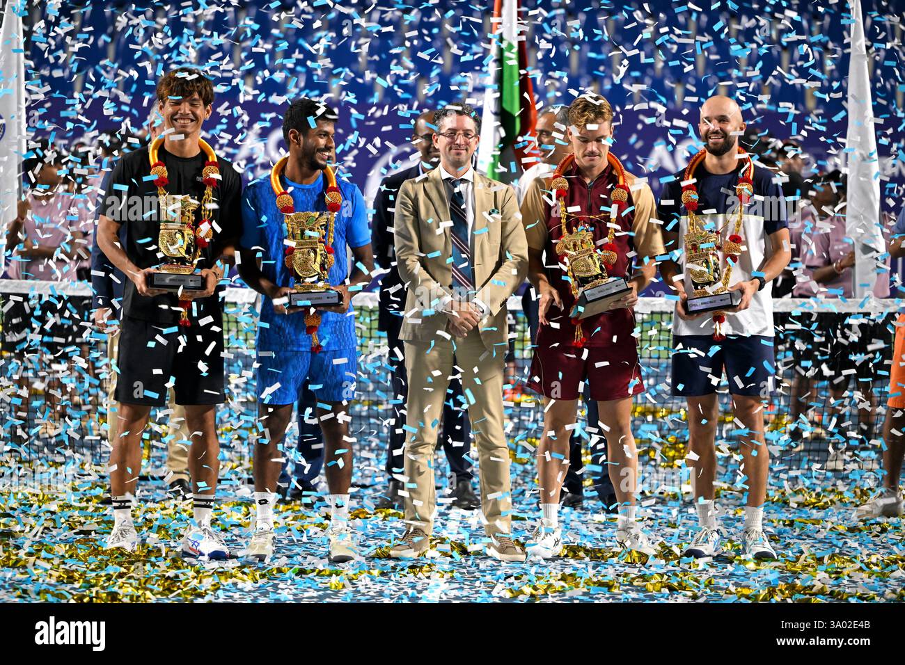 Bengaluru, India. 1st March, 2025. Top-seeded duo Anirudh Chandrasekar ...