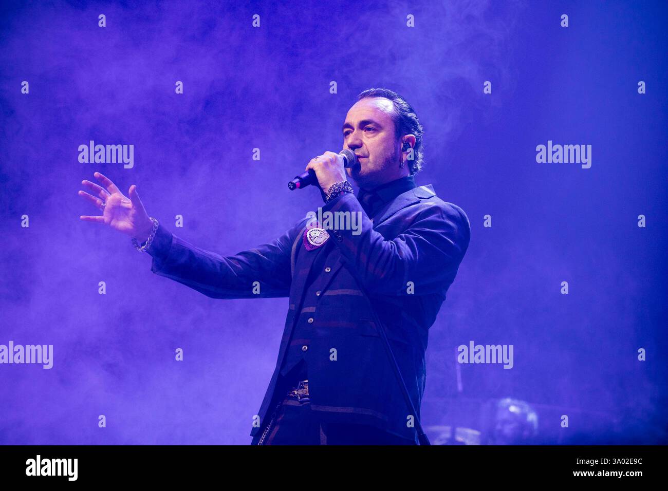 Porto, Portugal. 01st Mar, 2025. Fernando Ribeiro of Moonspell performs live during the event ...