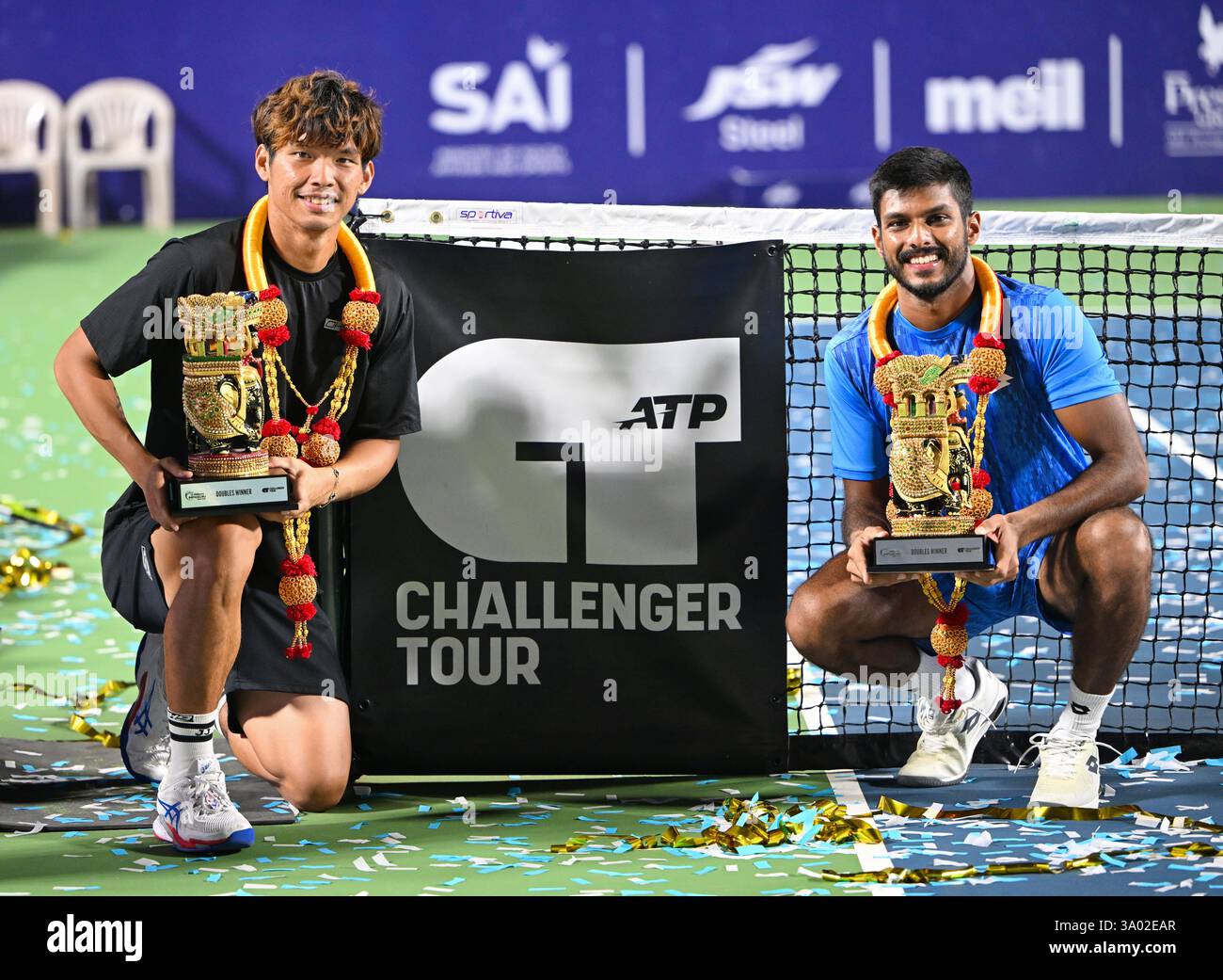 Bengaluru, India. 1st March, 2025. Top-seeded duo Anirudh Chandrasekar ...