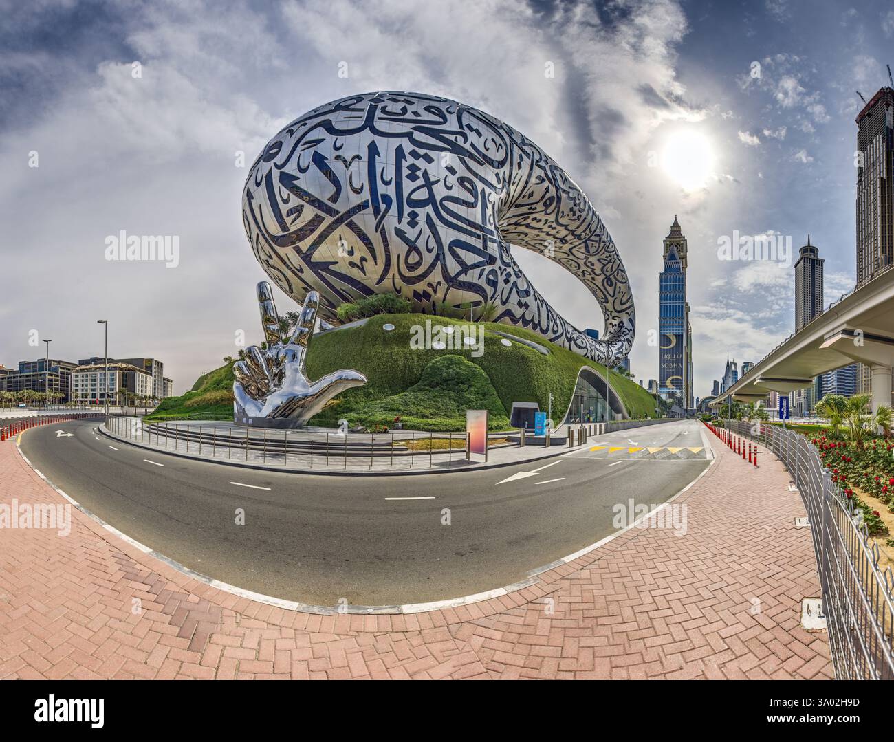 Museum of the Future with futuristic architecture and Arabic ...