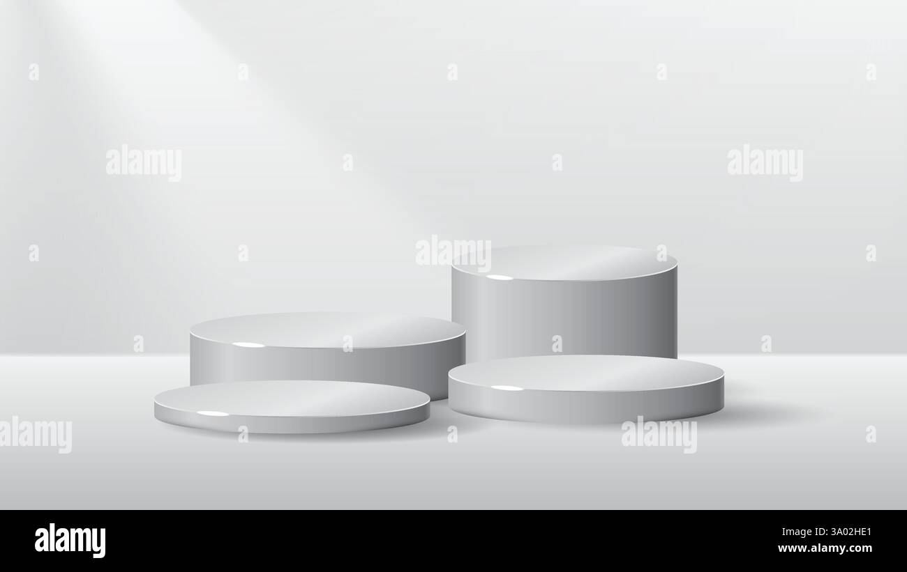 White podium in different sizes elegant background of luxury empty ...