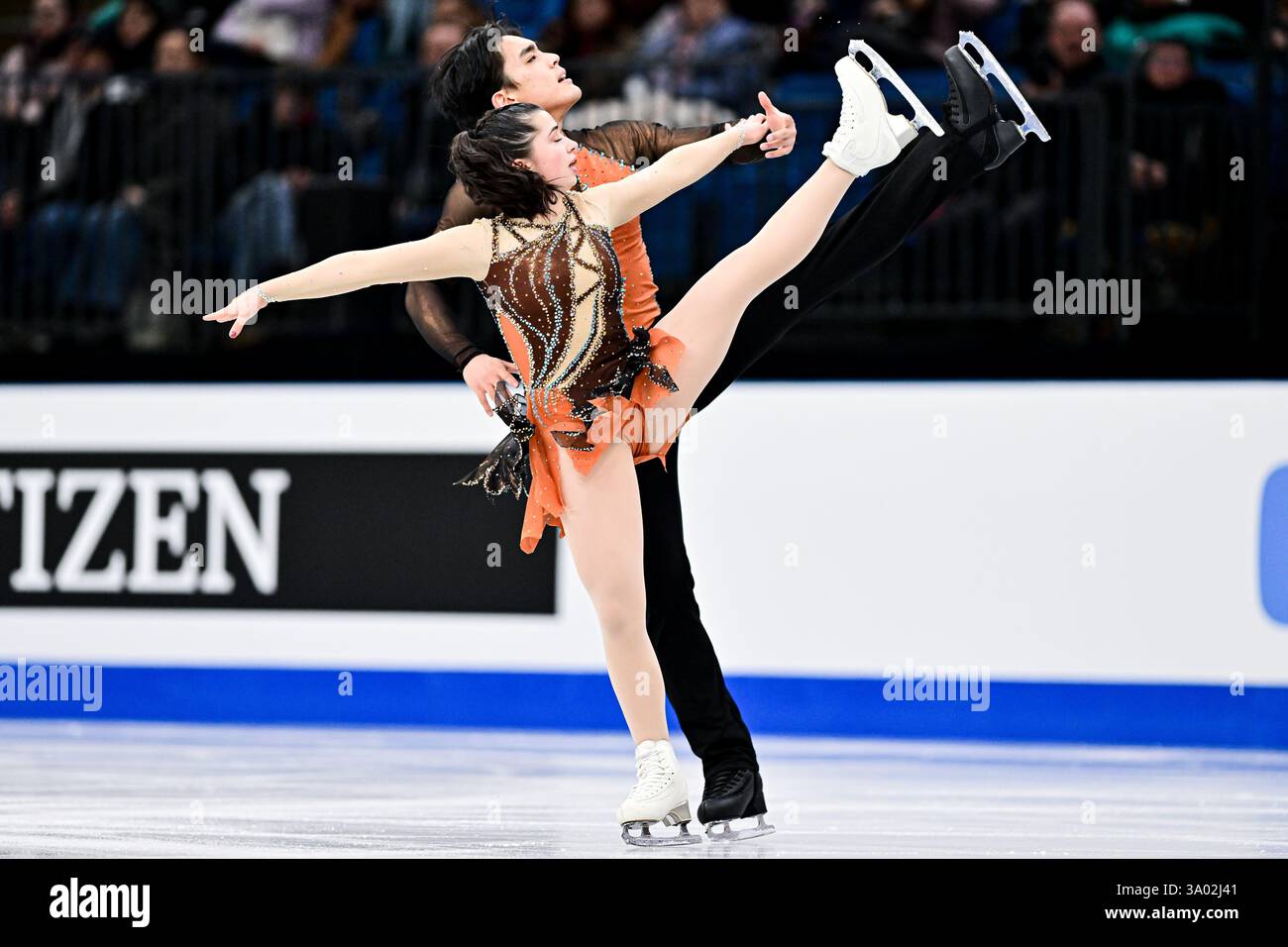 Olivia FLORES & Luke WANG (USA), during Junior Pairs Free Skating, at ...