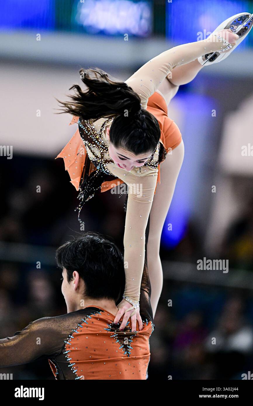 Olivia FLORES & Luke WANG (USA), during Junior Pairs Free Skating, at ...