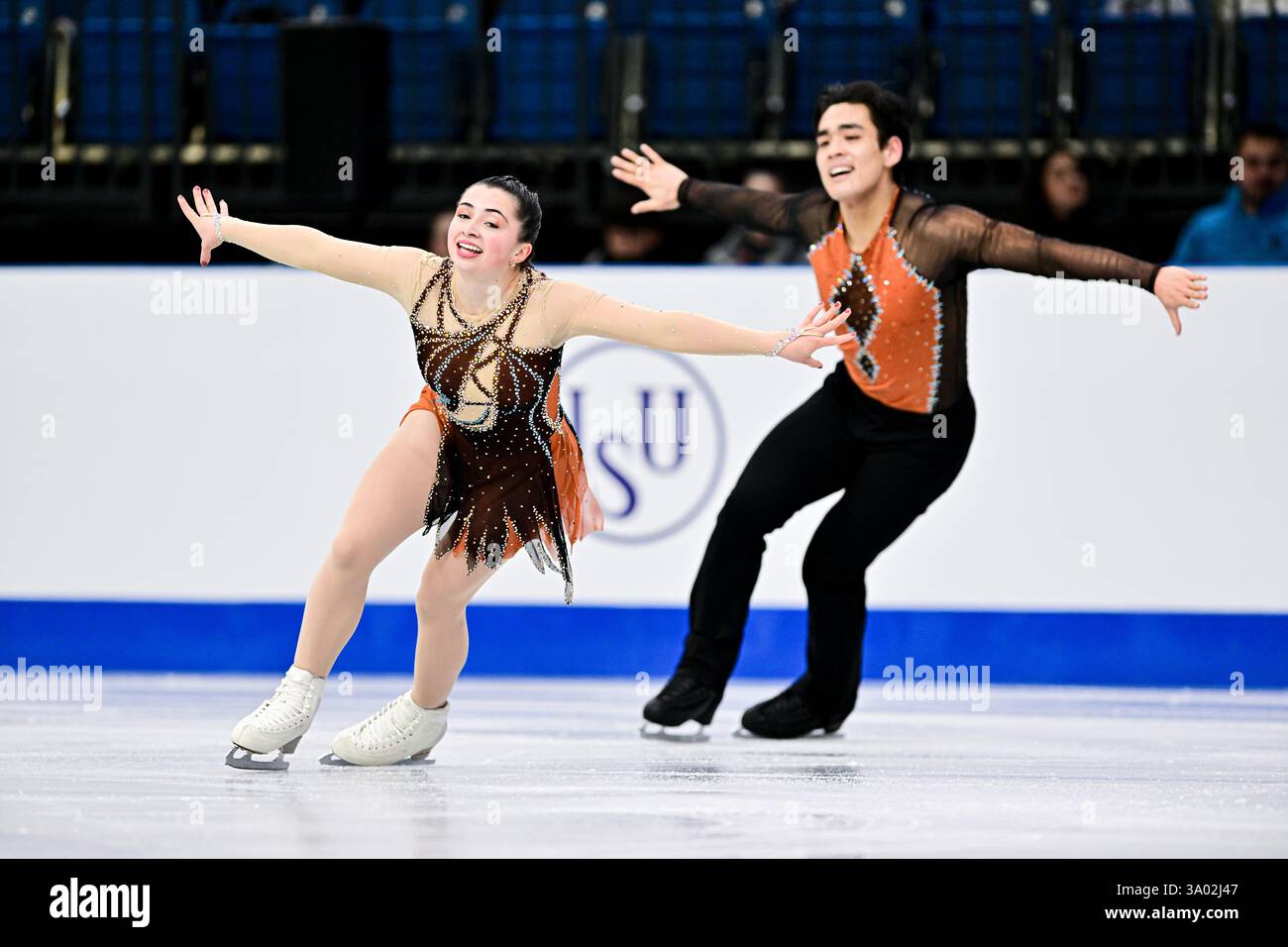 Olivia FLORES & Luke WANG (USA), during Junior Pairs Free Skating, at ...