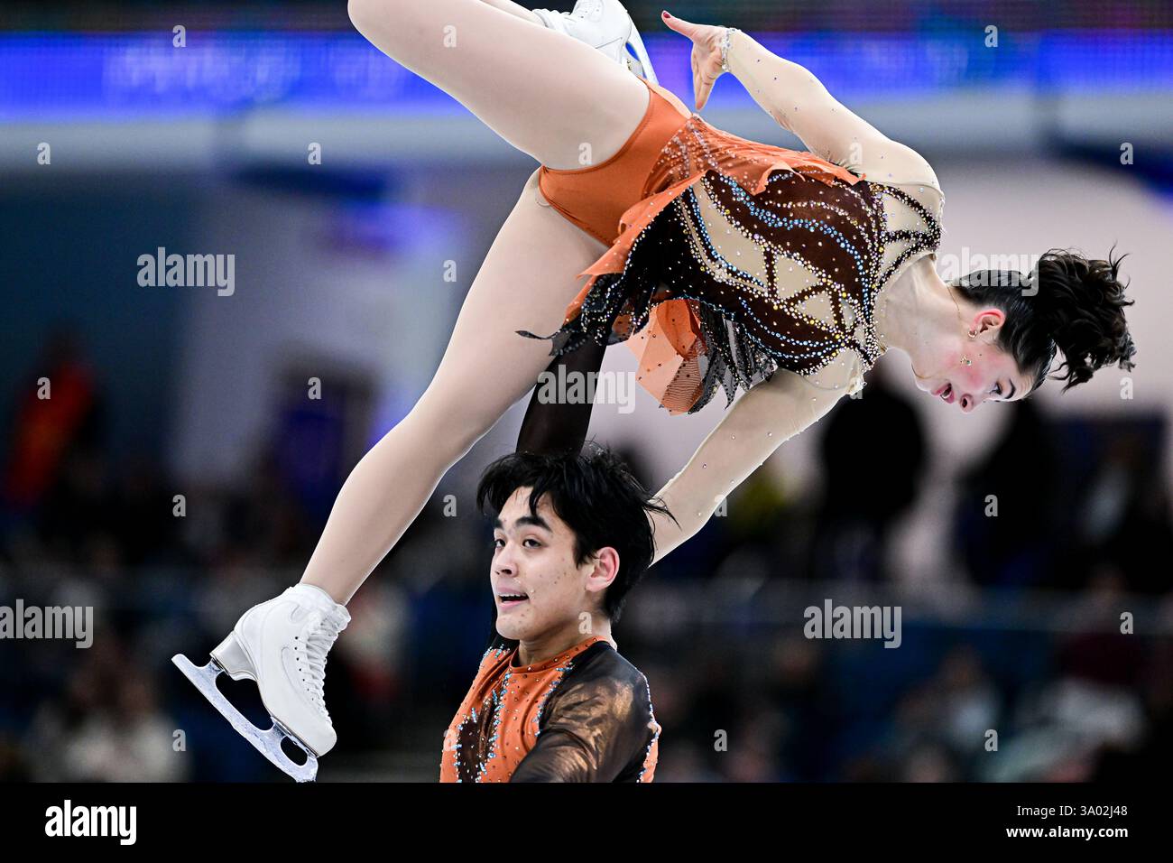 Olivia FLORES & Luke WANG (USA), during Junior Pairs Free Skating, at ...