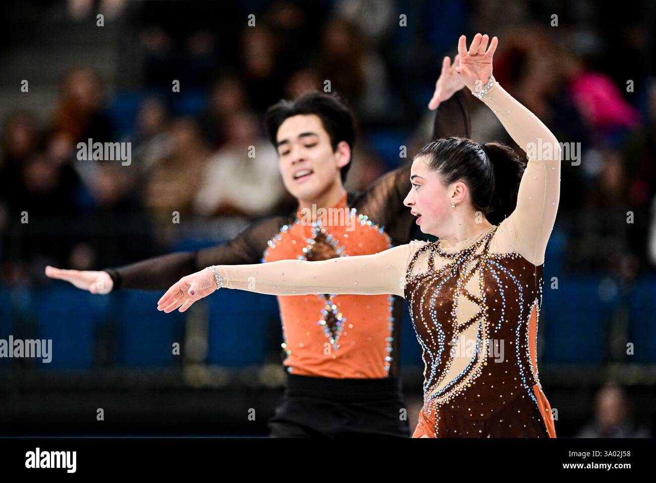 Olivia FLORES & Luke WANG (USA), during Junior Pairs Free Skating, at ...