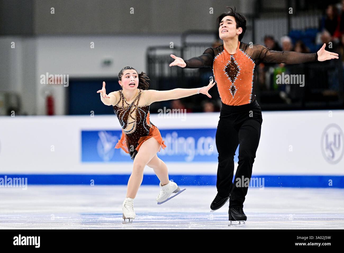 Olivia FLORES & Luke WANG (USA), during Junior Pairs Free Skating, at ...