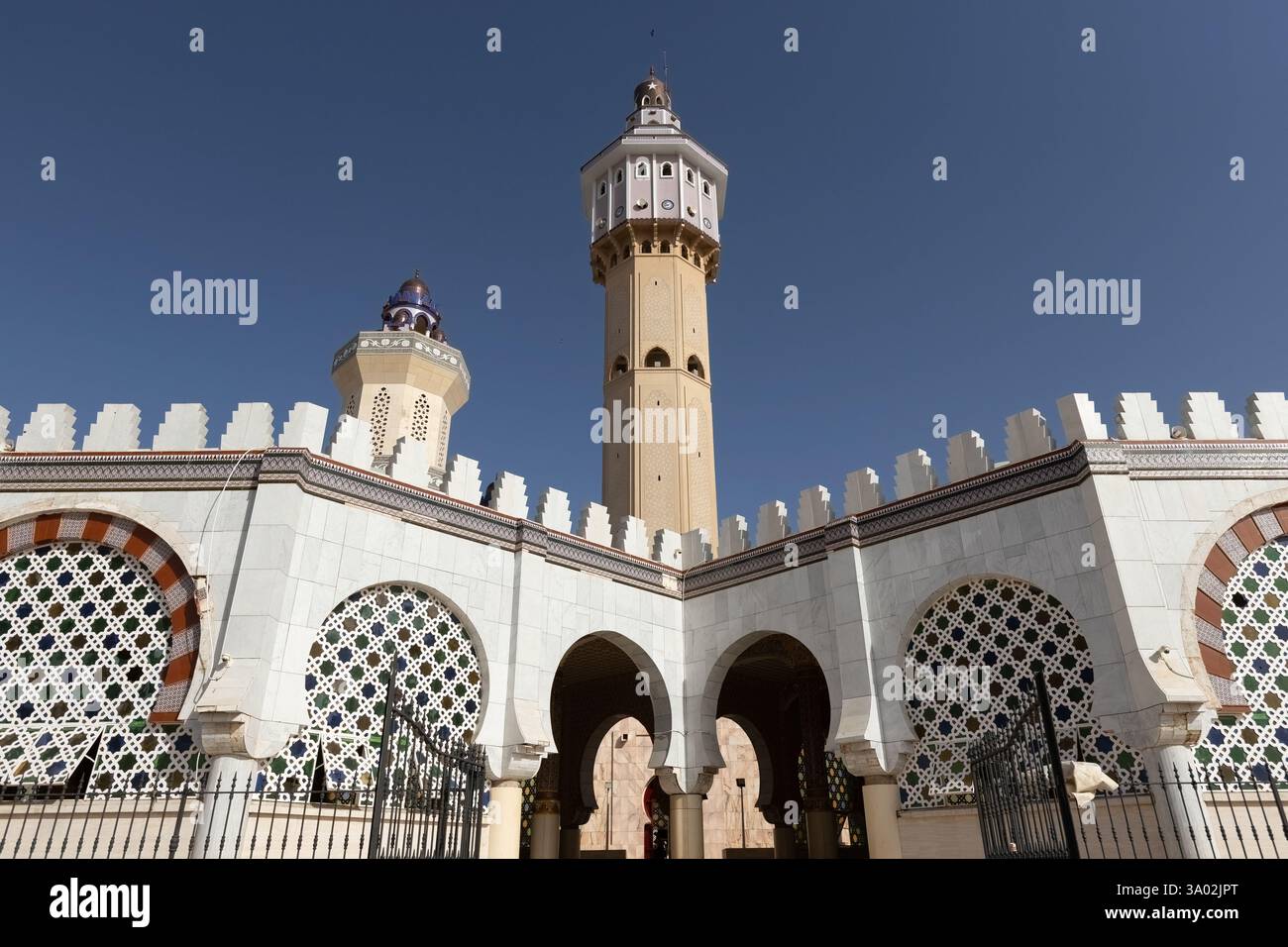 Outside view architecture details of Touba Mosque in Touba Senegal ...