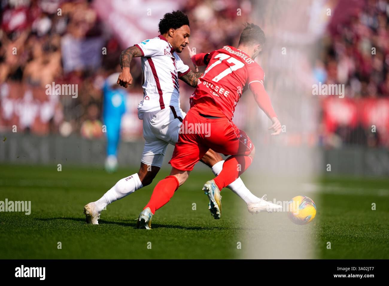 Monza, Italia. 02nd Mar, 2025. TorinoÕs Valentino Lazaro fights for the ...