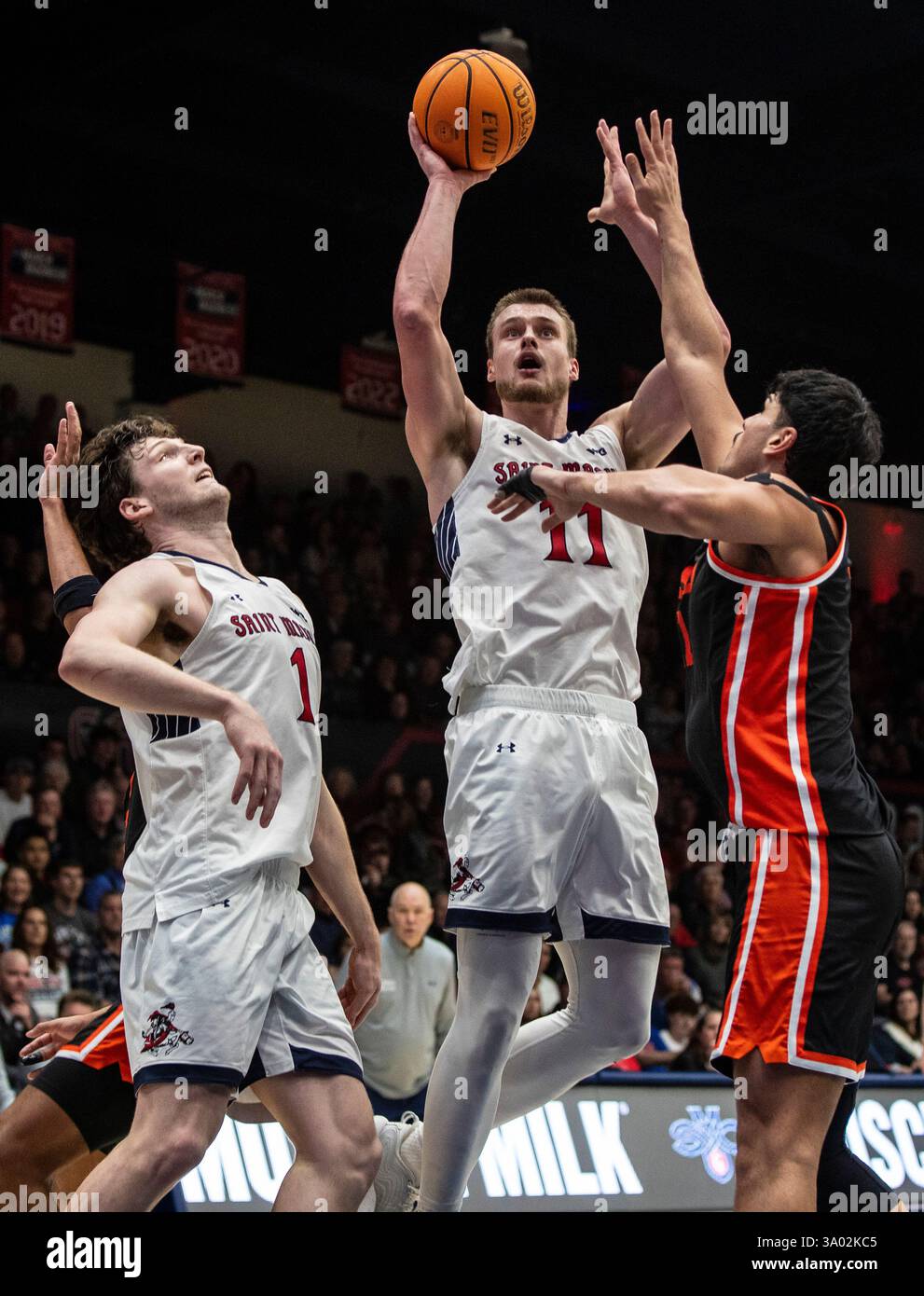 March 01 2025 Moraga, CA U.S.A. Saint Marys center Mitchell Saxen (11 ...