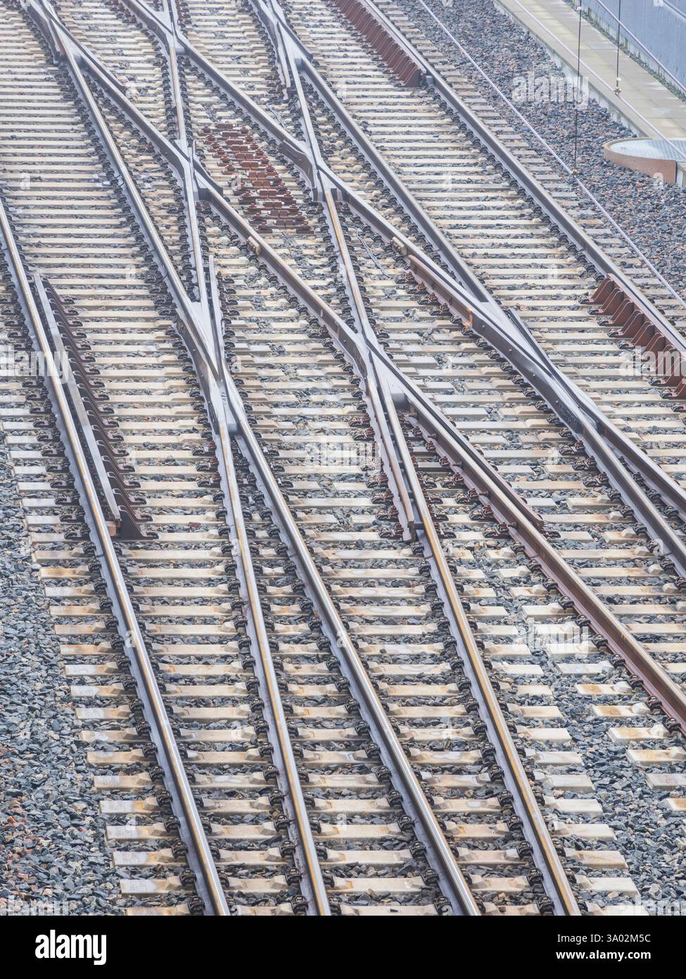 Railway tracks crisscross in Gothenburg, illustrating the intricate ...