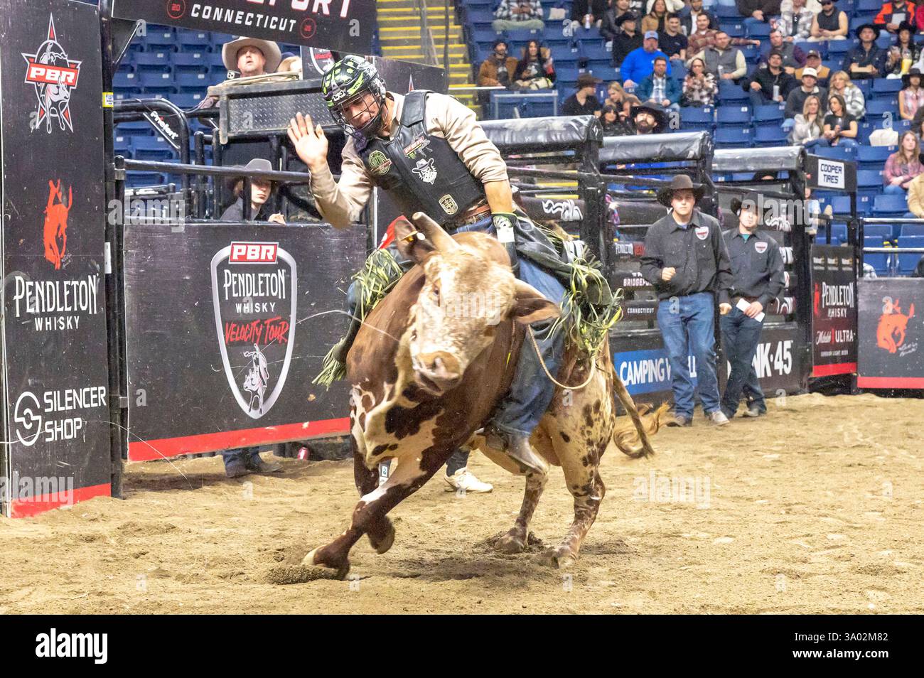 Ramon De Lima rides Cojo during the Professional Bull Riders (PBR ...