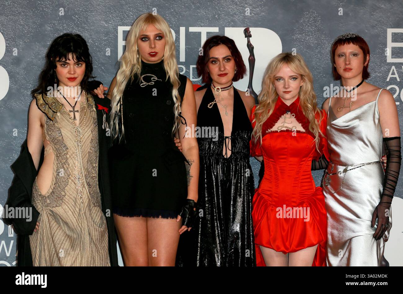 Rock band The Last Dinner Party attends The BRIT Awards 2025 at ...