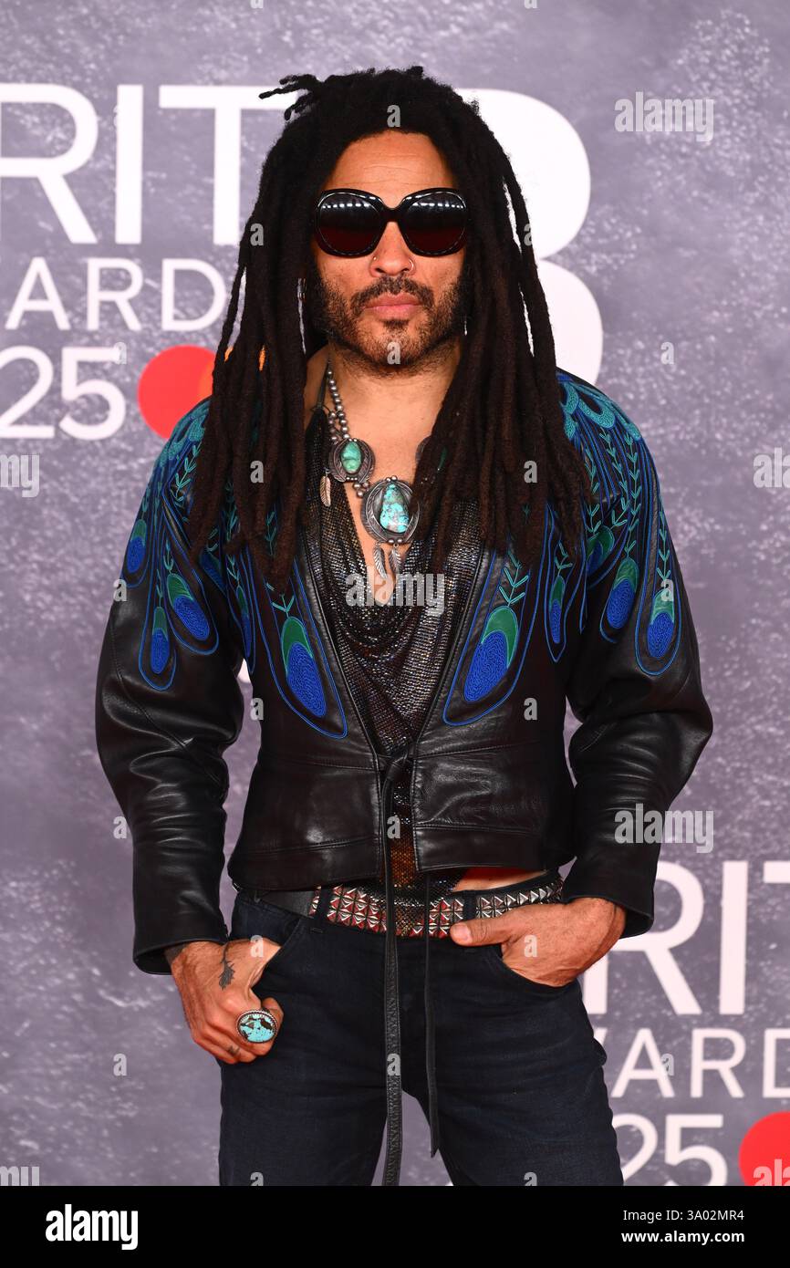 London, UK. 1 March 2025. Lenny Kravitz arriving for The BRIT Awards 2025 at London's O2 Arena ...