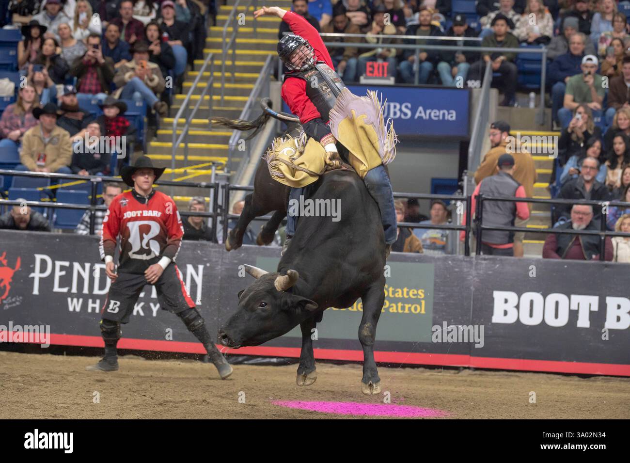 Grayson Cole rides Sugar Bear during the Professional Bull Riders (PBR ...