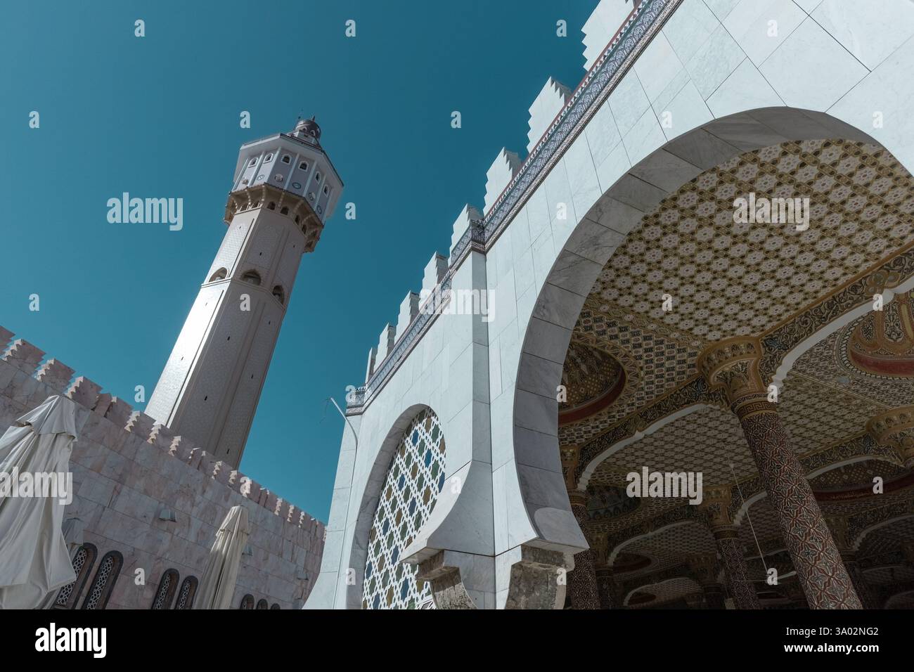 Outside view architecture details of Touba Mosque in Touba Senegal ...