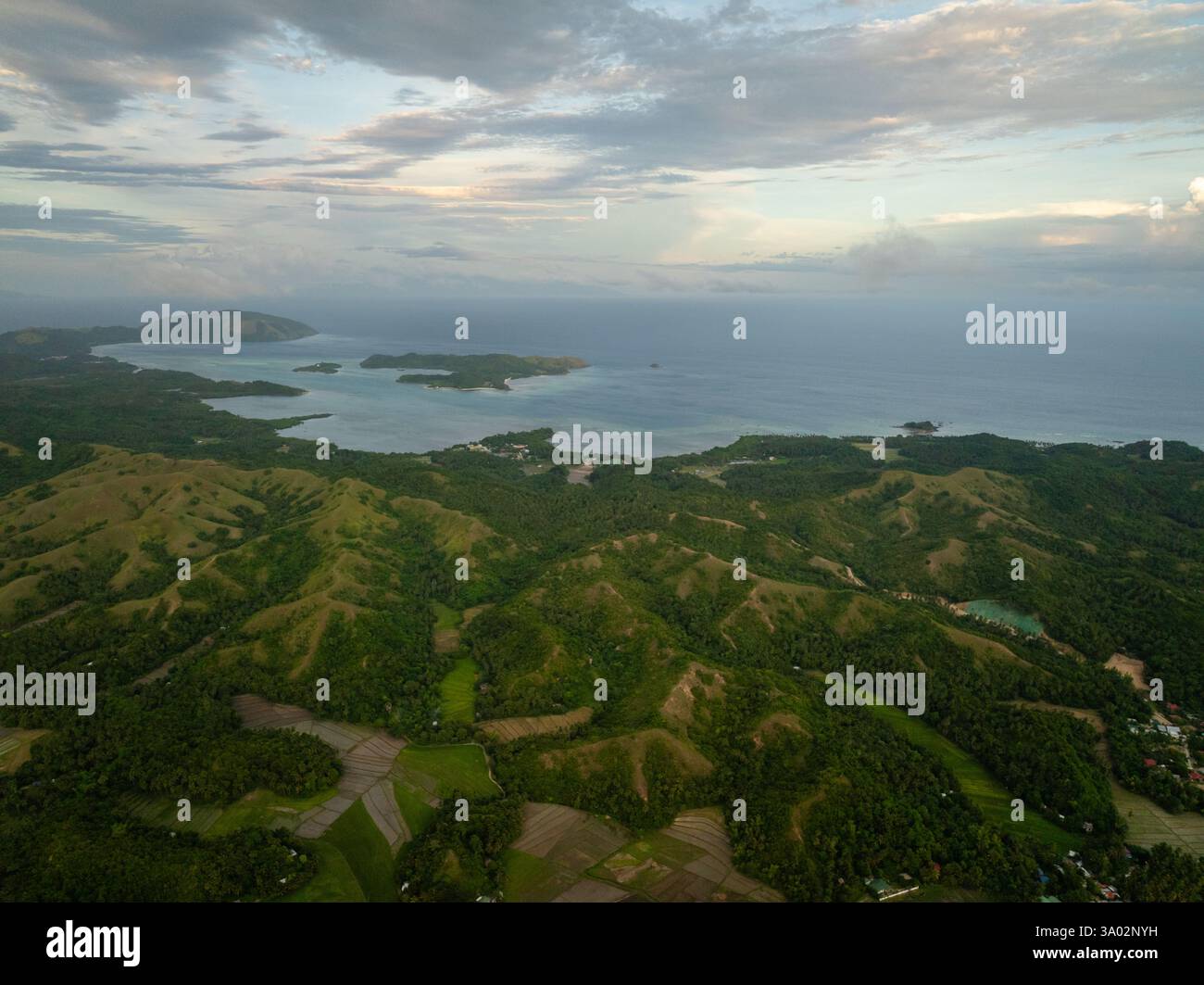 Tropical Islands with mountain valley and rainforest. Santa Fe, Tablas ...