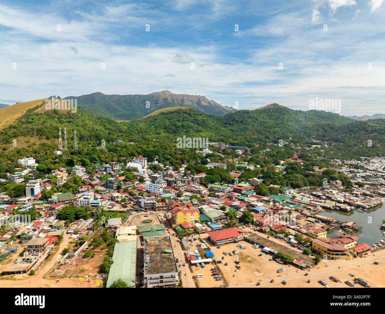 Drone view coron town proper hi-res stock photography and images - Alamy