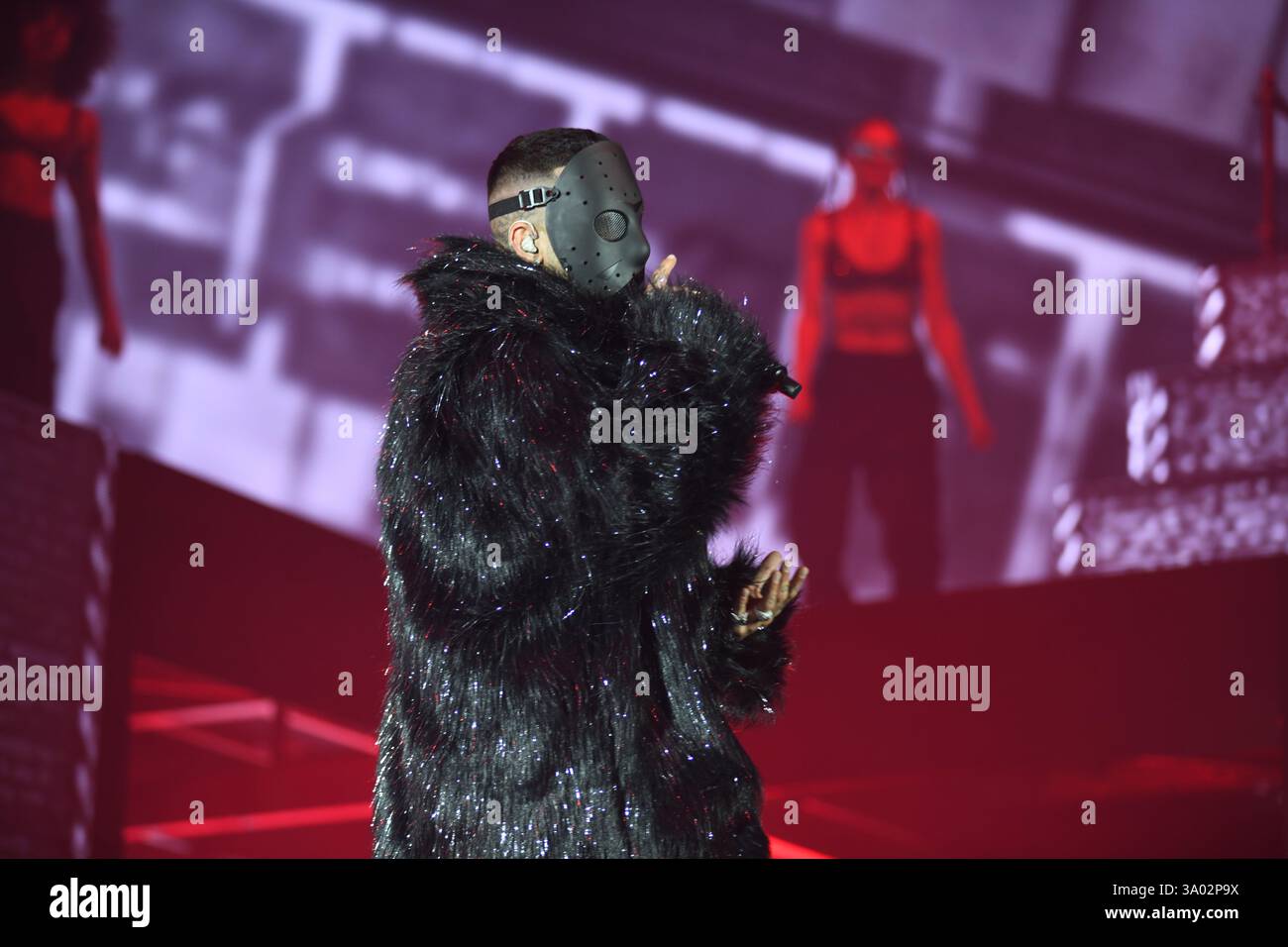 Padua, Italy. 01st Mar, 2025. Italian singer Sfera Ebbasta performs ...