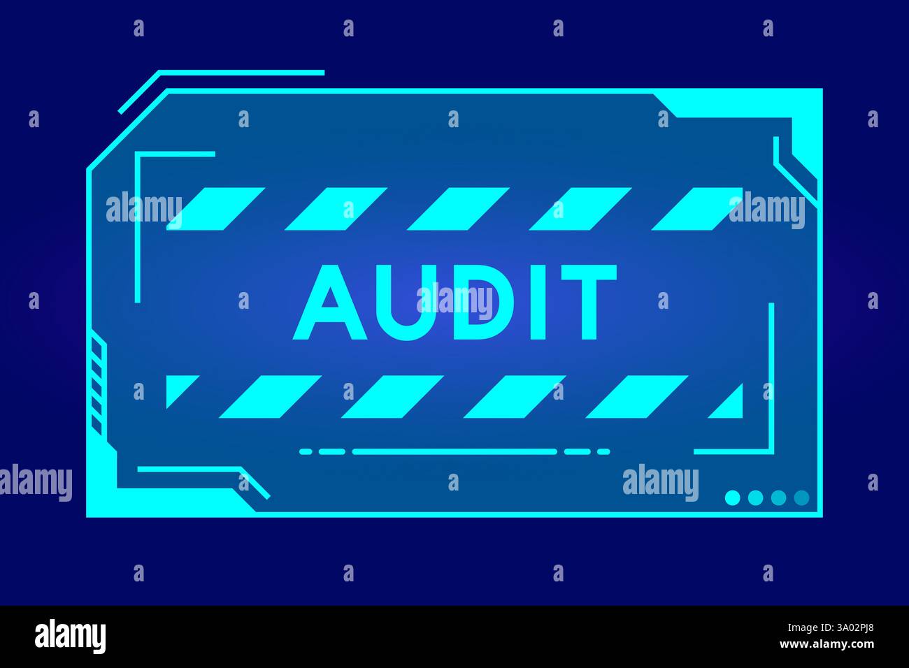 Blue color of futuristic hud banner that have word audit on user ...