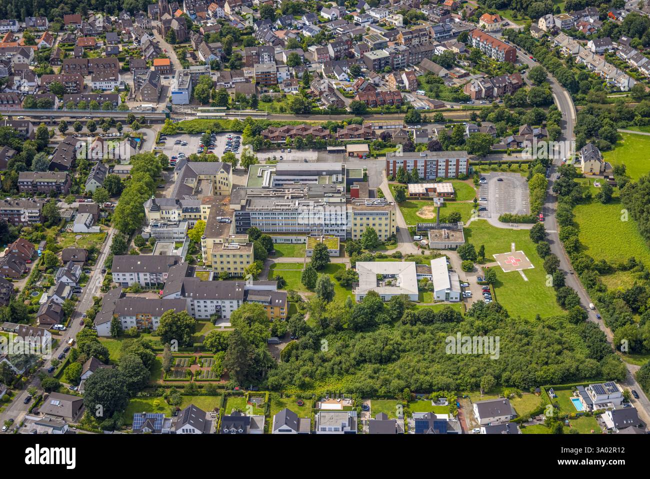 Aerial view, Duisburg-Süd, Helios St. Anna Klinik Duisburg, general ...