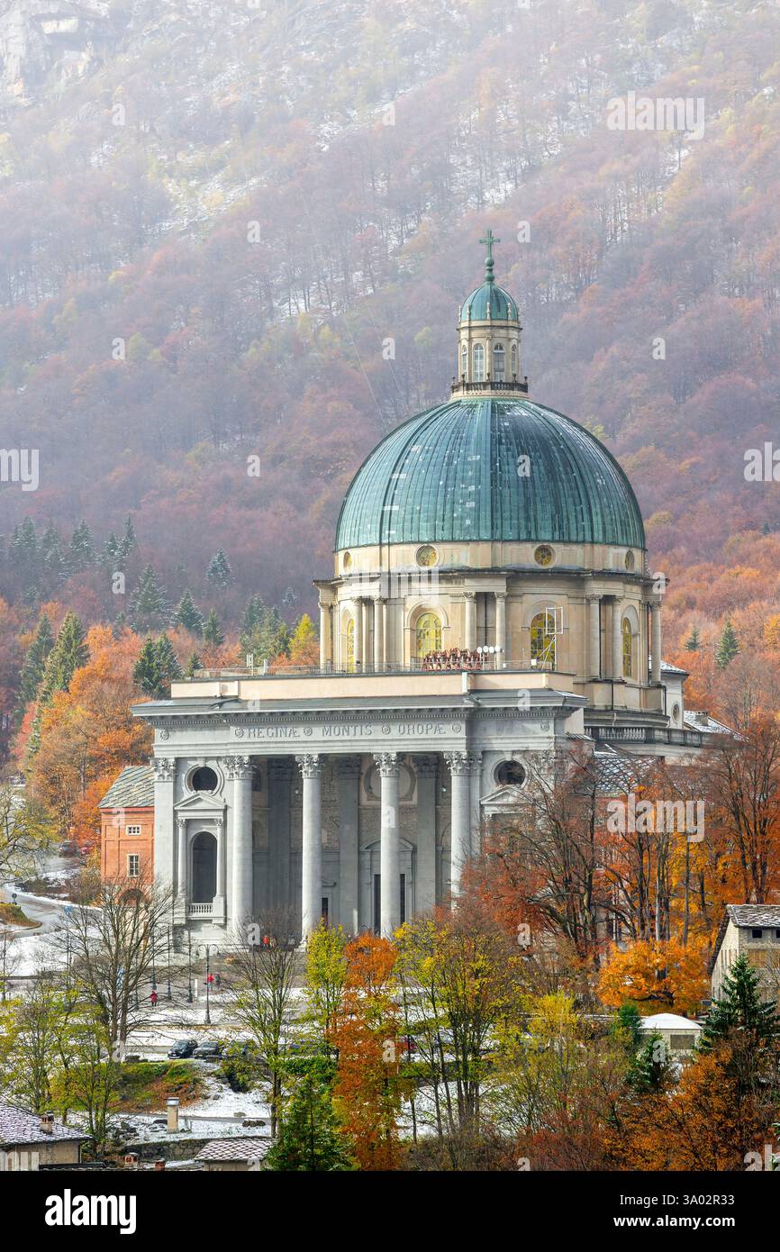 View of the Oropa sanctuary in autumn, Oropa, Italy Stock Photo - Alamy