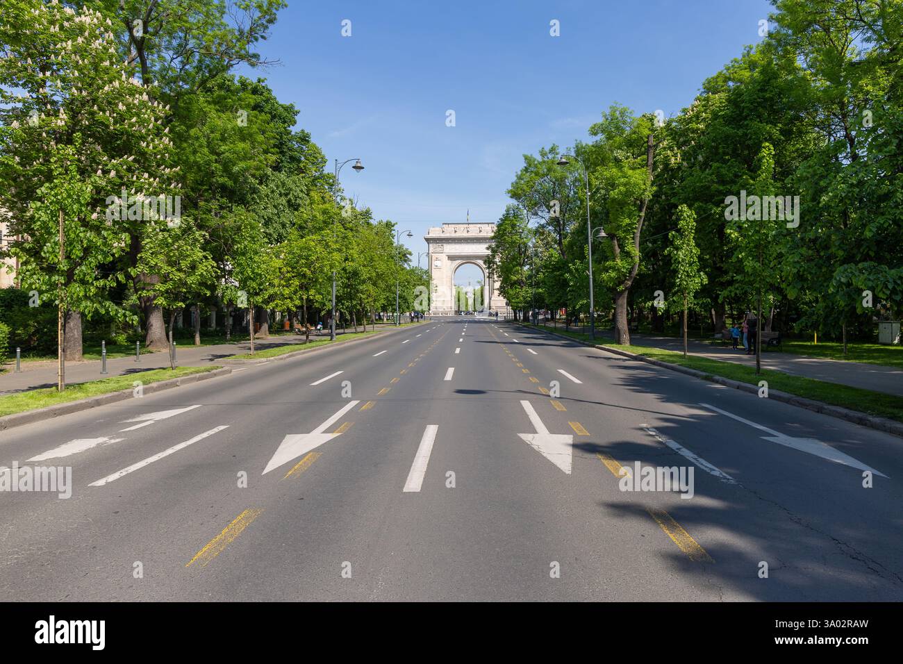 May 7, 2023 Bucharest Romania.The Arch of Triumph, is a symbol of ...