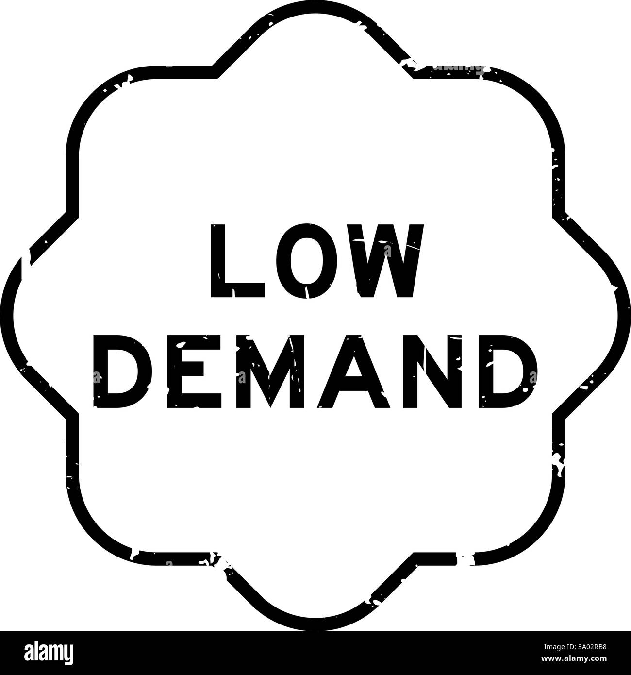 Grunge black low demand word rubber seal stamp on white background ...