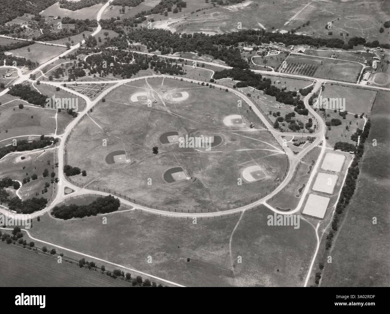 Aerial view of Kiest Park, Dallas, Texas, circa 1936 Stock Photo - Alamy