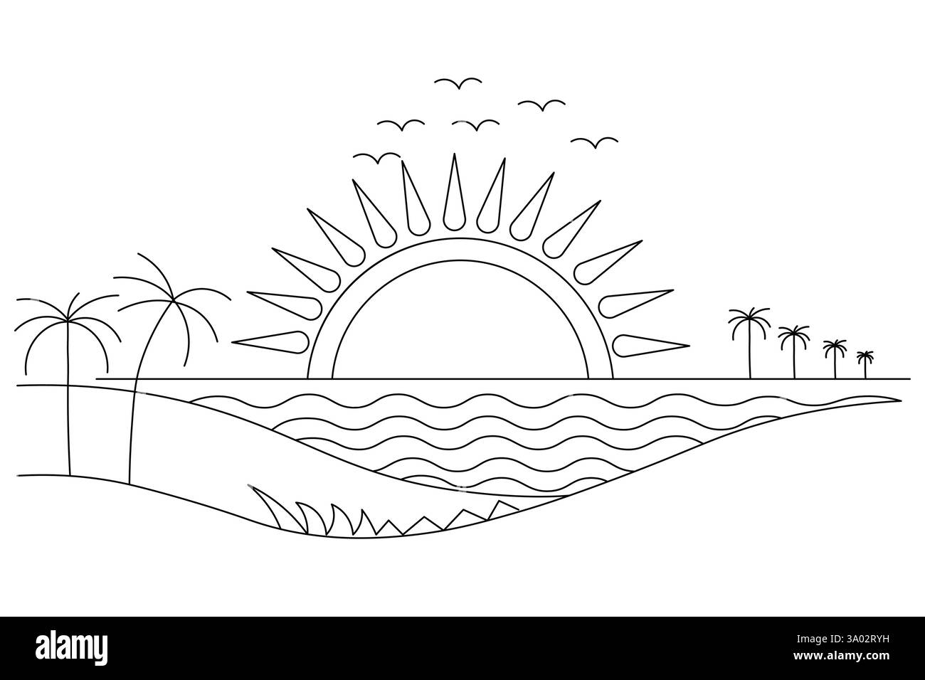 sunsets are beautiful and single line art and isolated minimalist ...