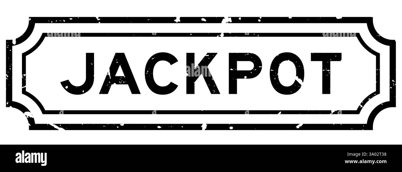 Grunge black jackpot word rubber seal stamp on white background Stock ...