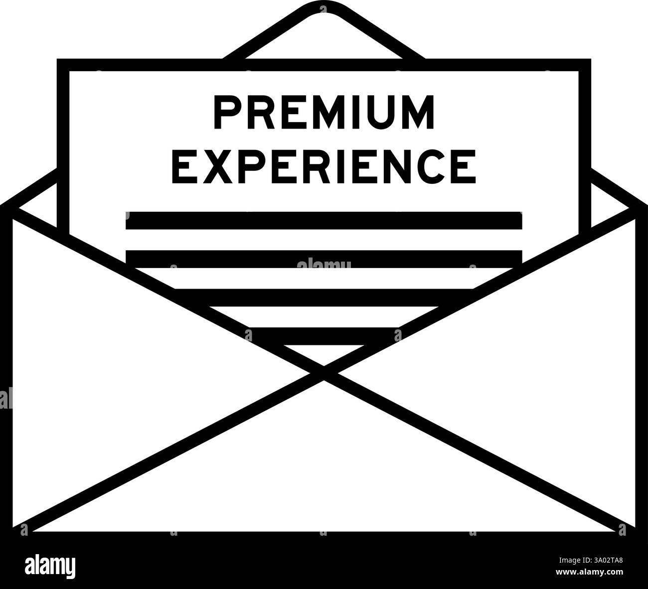 Envelope and letter sign with word premium experience as the headline ...