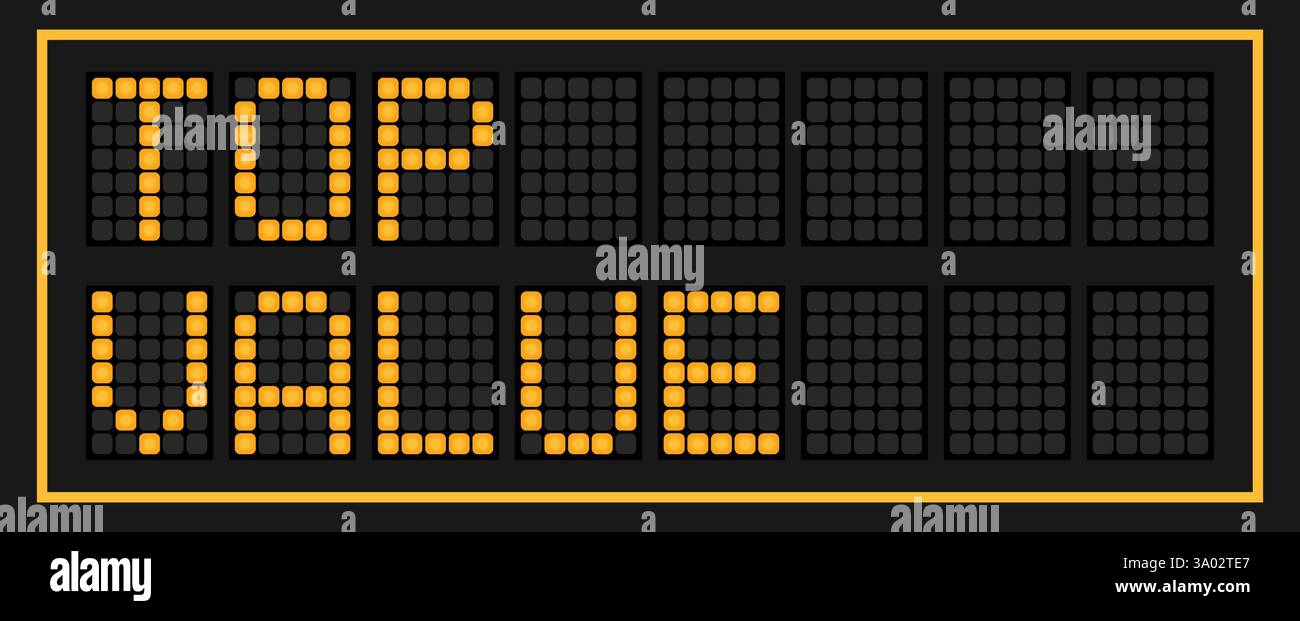 Orange color led banner in word top value on black background Stock ...