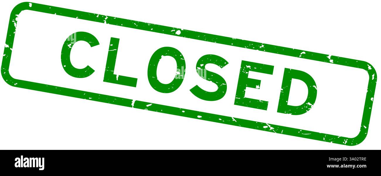 Grunge green closed word square rubber seal stamp on white background Stock Vector Image & Art ...