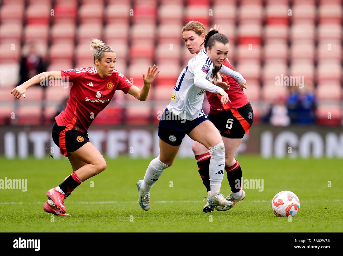 Leicester City's Missy Goodwin gets away from Manchester United's Celin ...