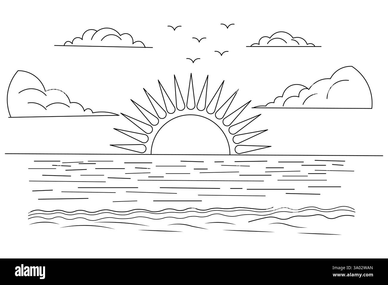 sunsets are beautiful and single line art and isolated minimalist ...