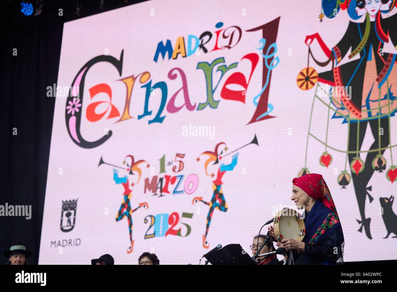 Musical performance during the manteo del pelele of the Carnival 2025 ...