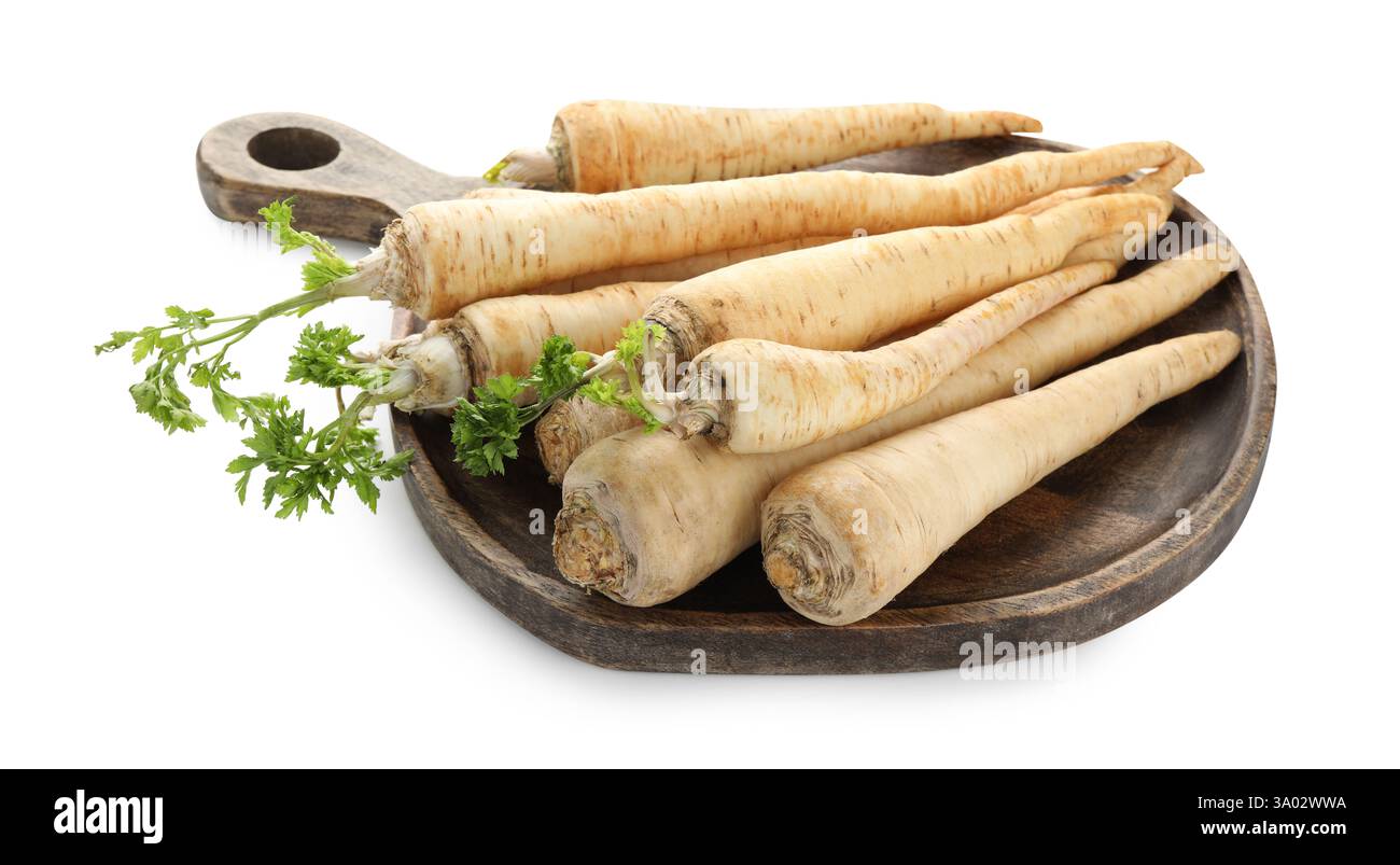 Many fresh parsley roots isolated on white Stock Photo - Alamy