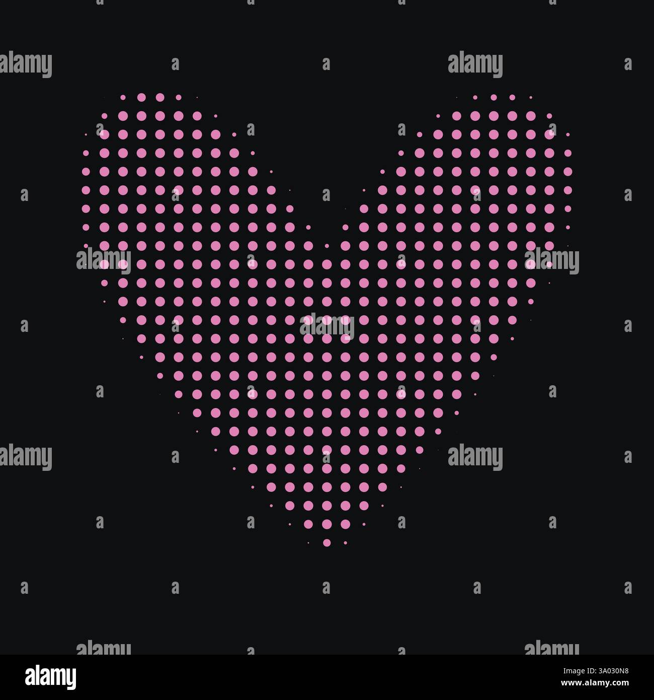 Vector abstract halftone heart shape. Isolated pop art dotted overlay ...