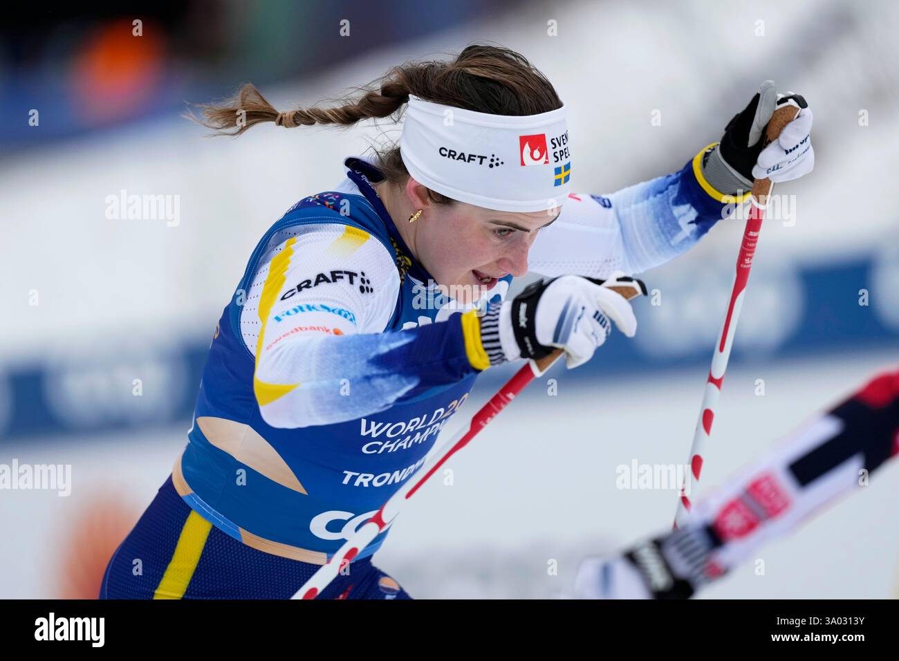Ebba Andersson, of Sweden, competes in the women's cross-country ...
