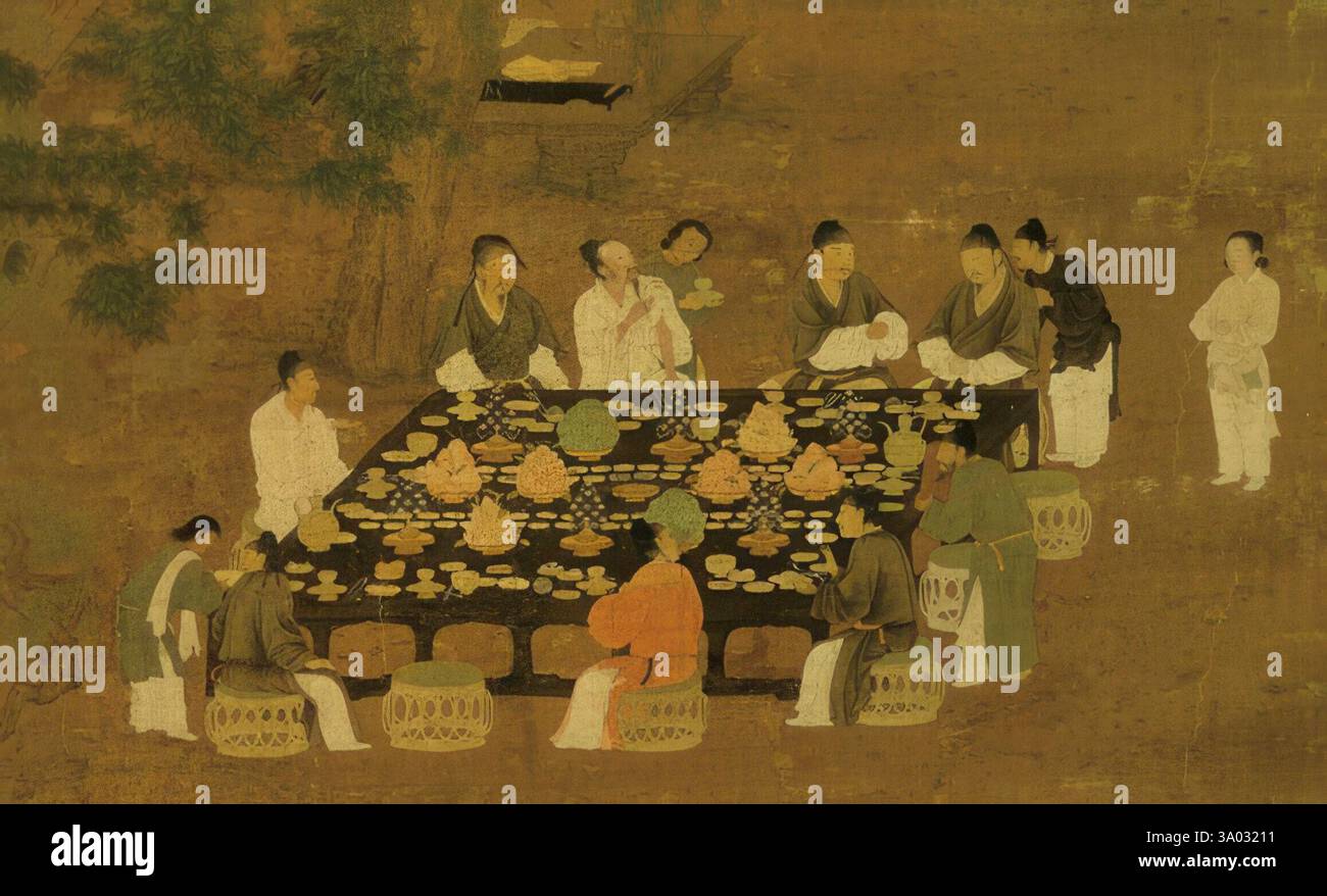 Literary Gathering (detail), Zhao Ji, Song Dynasty's Huizong Emperor (r ...
