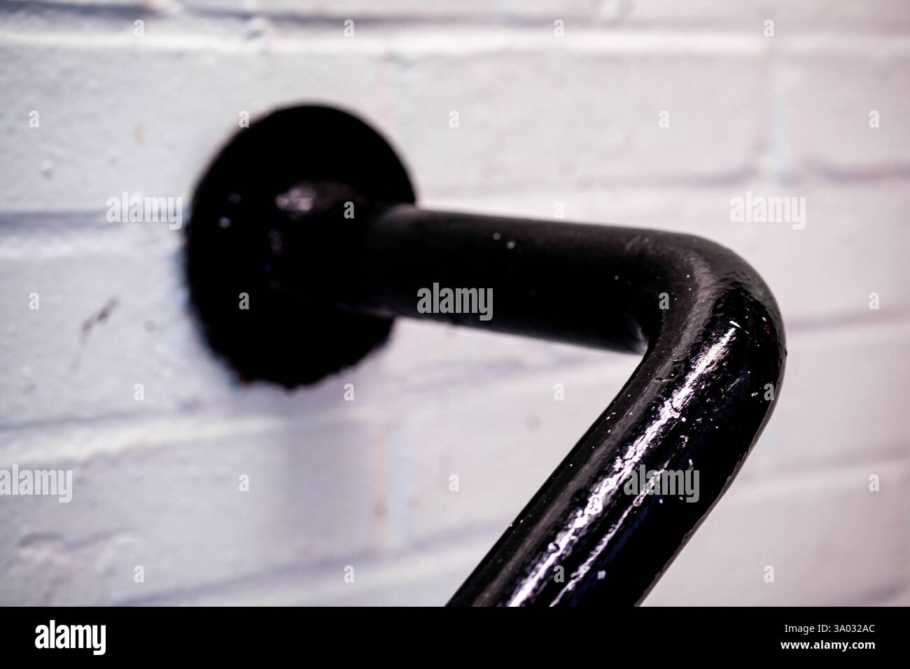 Epsom, Surrey, England, UK March 02 2025, Black Painted Handrail ...