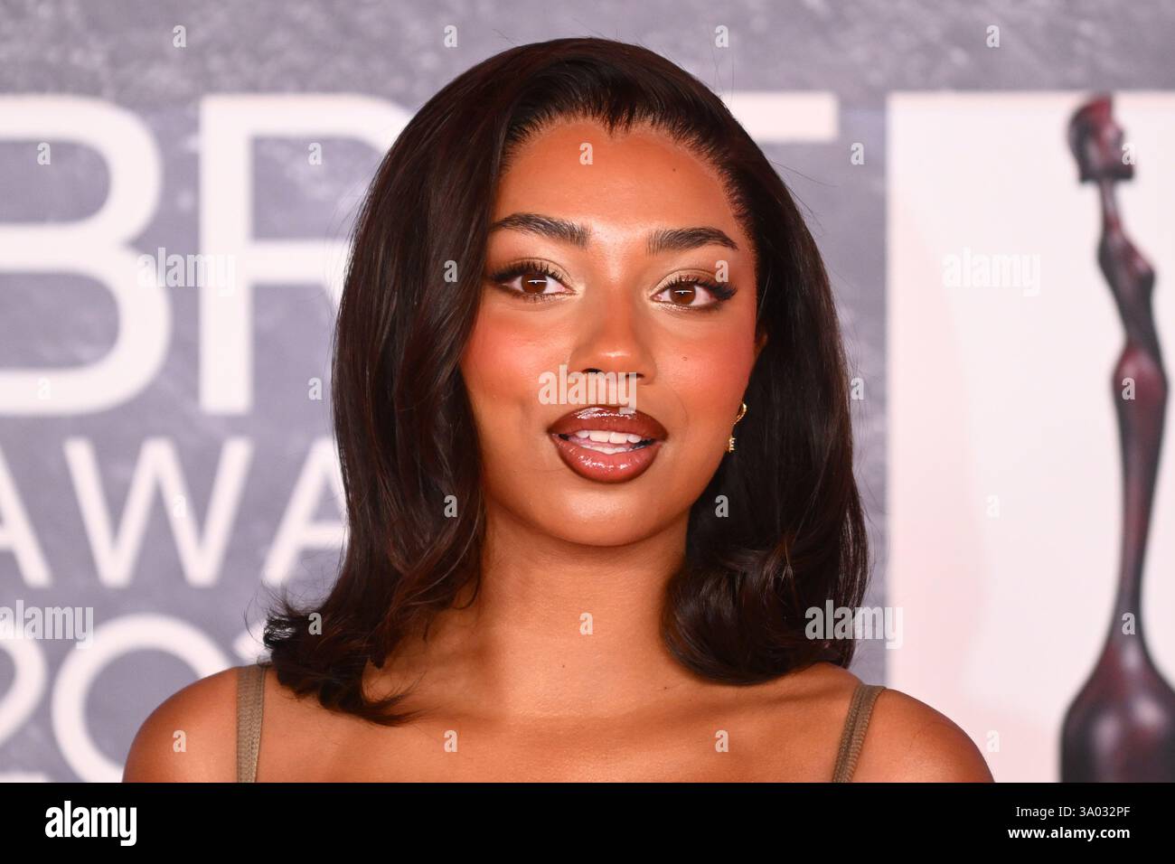 London, UK. 1 March 2025. Uma Jammeh arriving for The BRIT Awards 2025 at London's O2 Arena ...