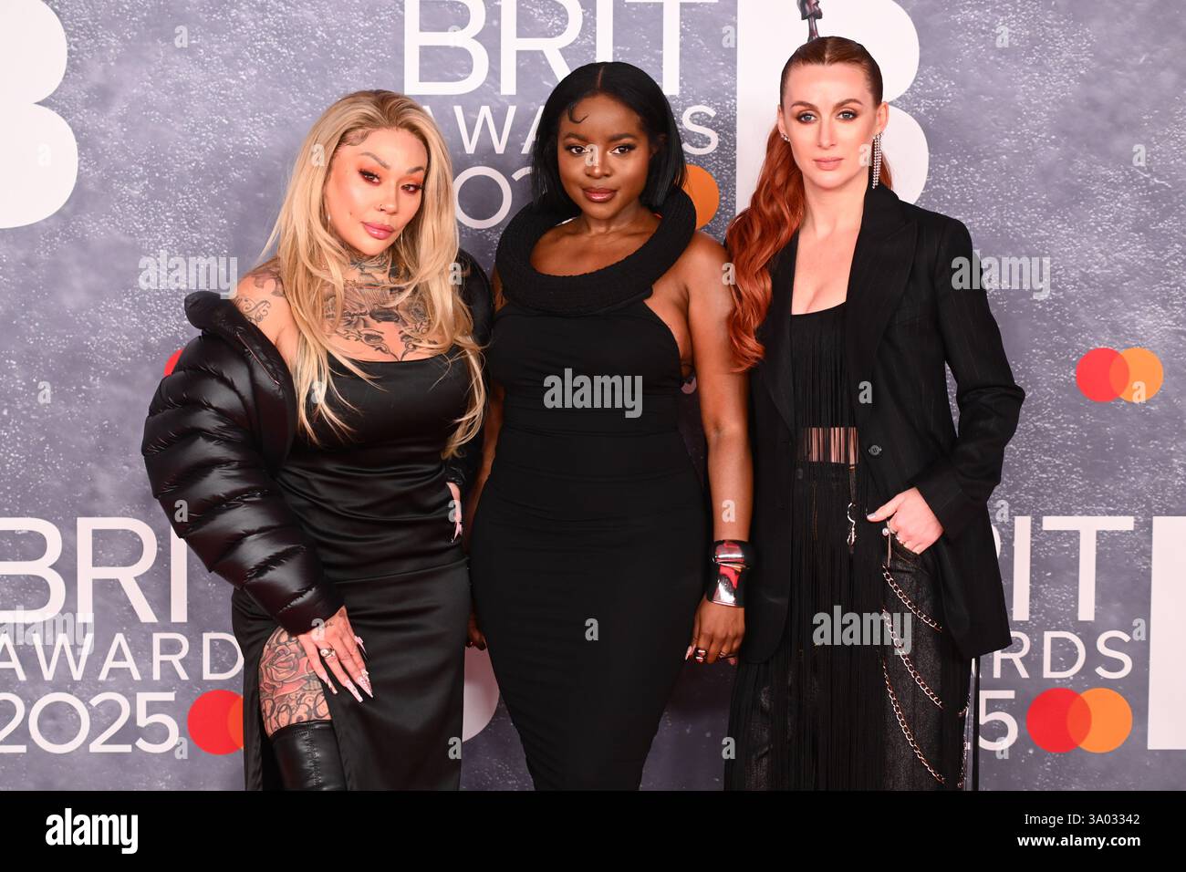 London, UK. 1 March 2025. Mutya Buena, Keisha Buchanan and Siobhan Donaghy of the Sugababes ...