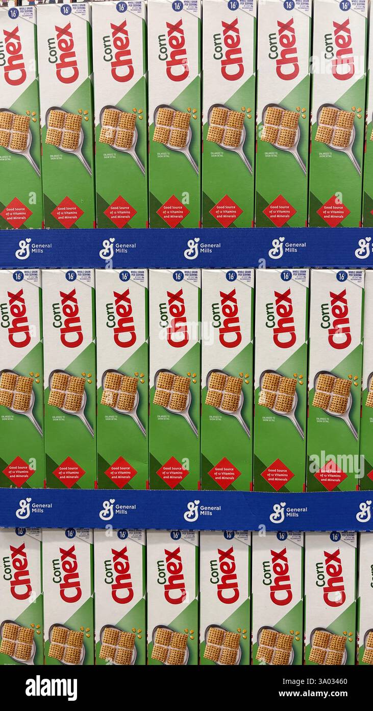 Indianapolis - January 28, 2025: Corn Chex display at a grocery store ...