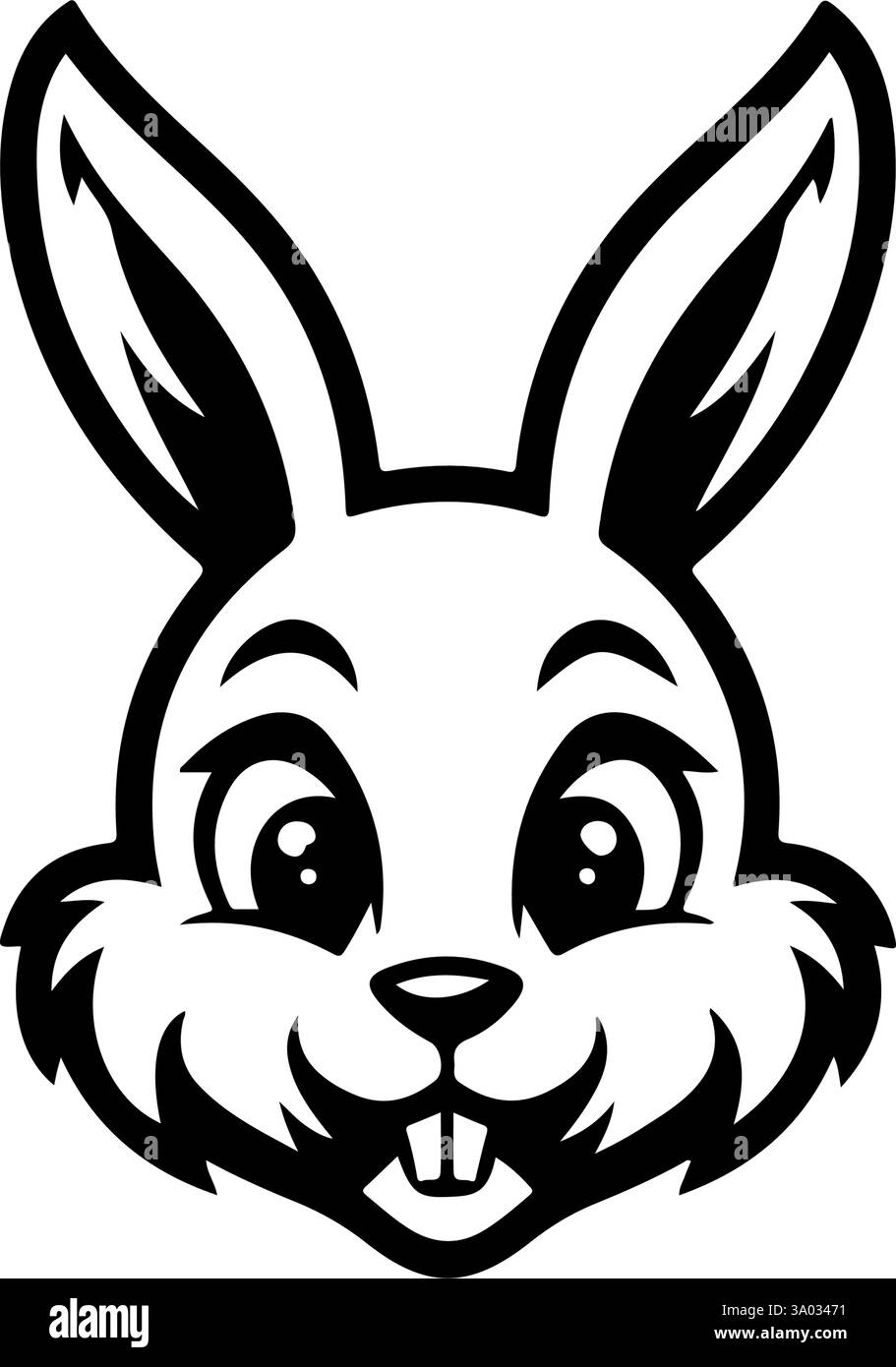 Bunny head sign. Funny easter rabbit emblem. Modern style bunny sign ...