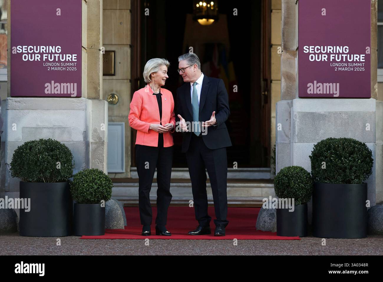 Britain's Prime Minister Keir Starmer, right, welcomes European ...