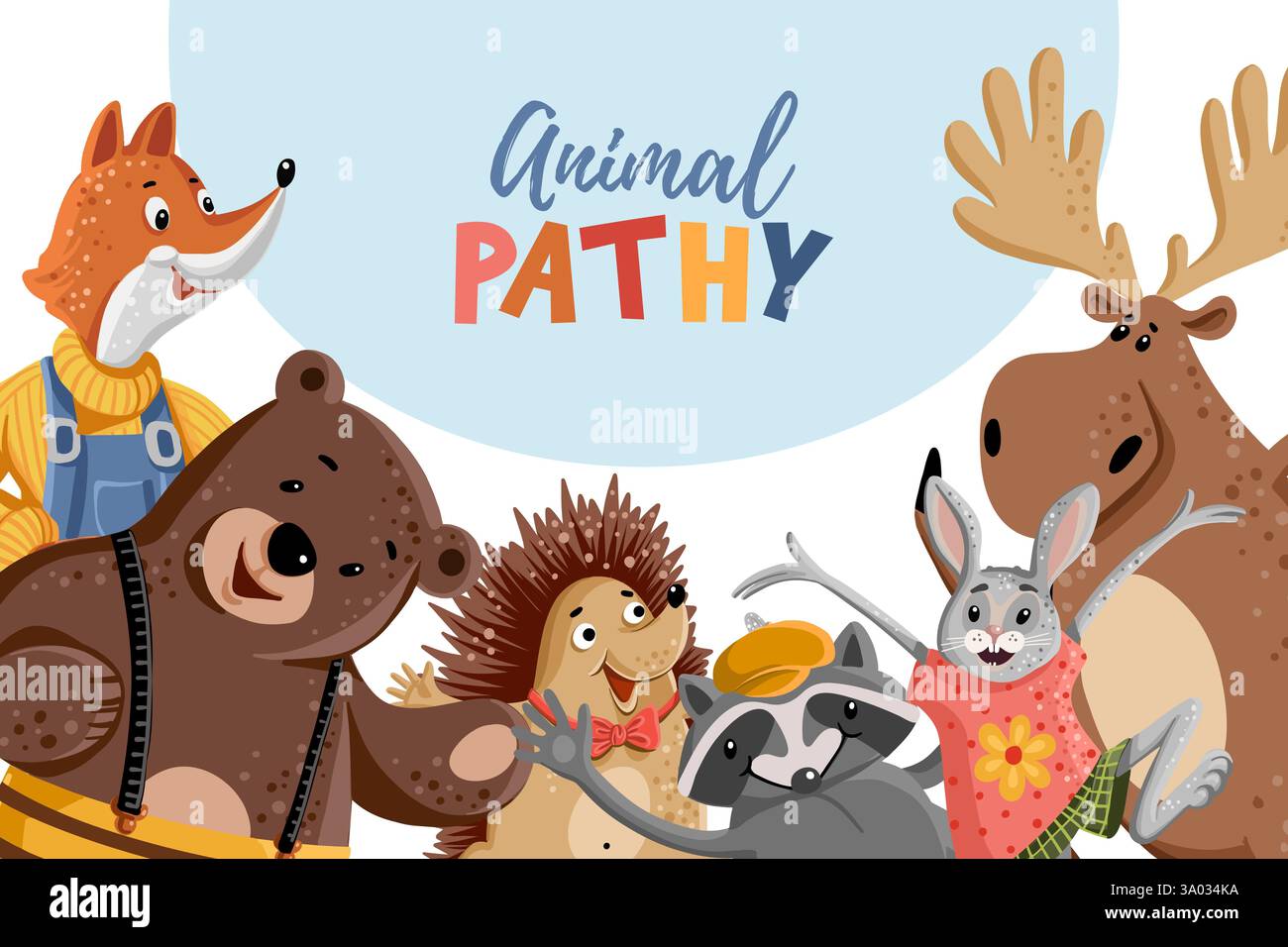 Cute horizontal banner, childrens party animals Stock Vector Image ...